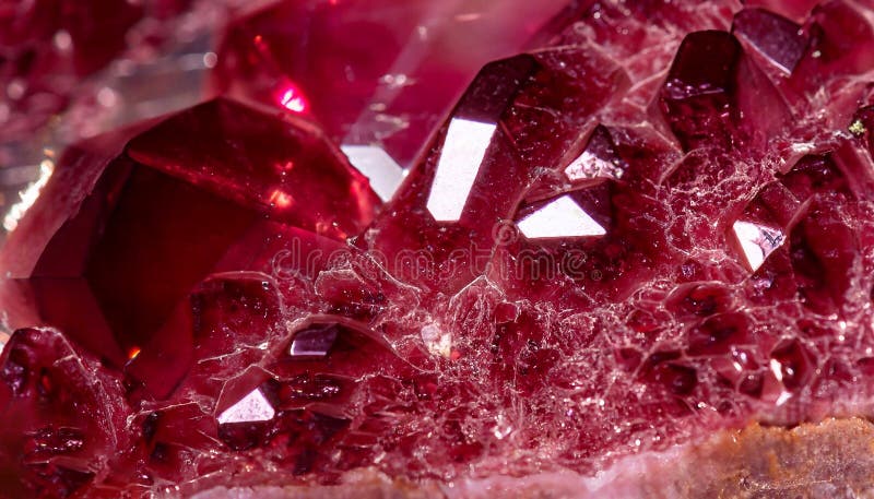 The Macro Photo of Ruby Texture with Crystal Structure Stock ...