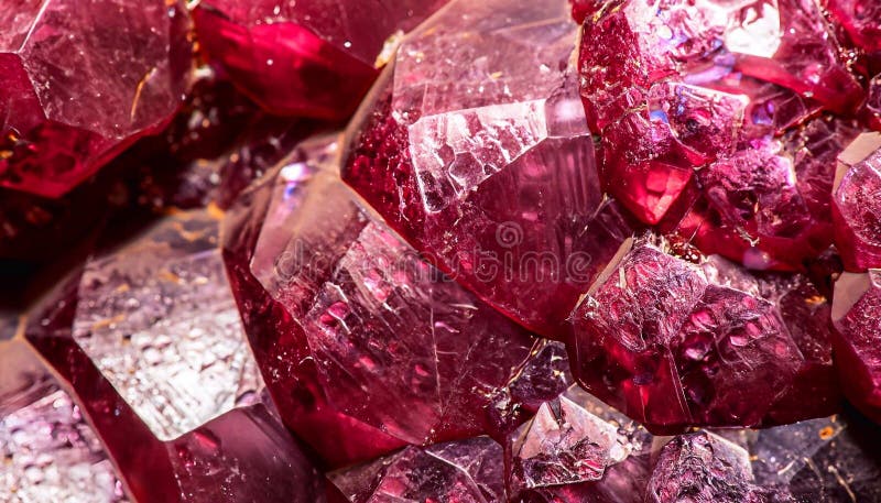 Macro Photo of Ruby Texture with Crystal Structure Stock Illustration ...