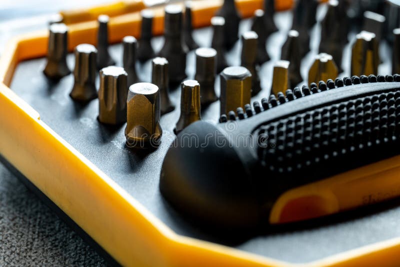 Macro Photo of a Screwdriver Bit Set Stock Image - Image of handtool ... Macro Photo of a Screwdriver Bit Set Stock Image - Image of handtool ...