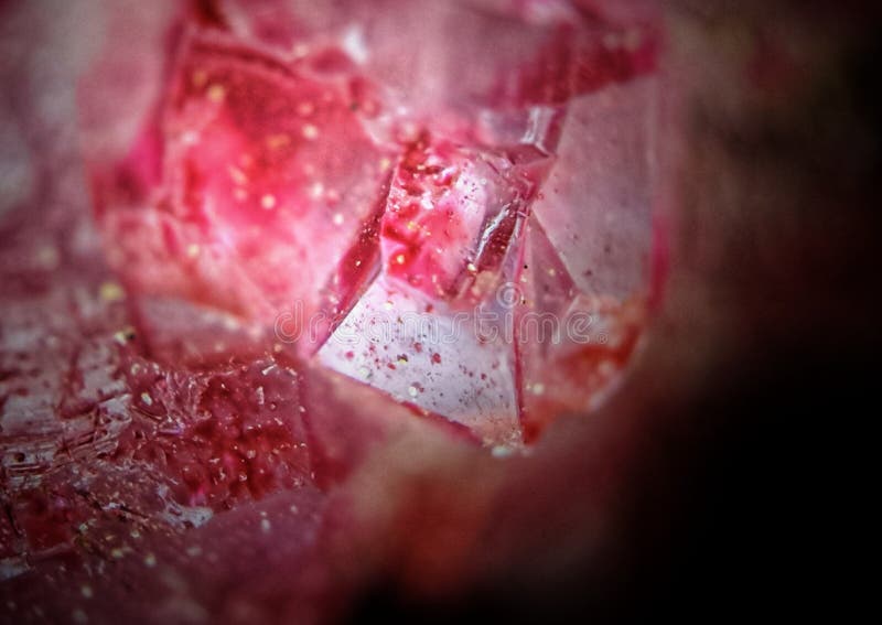 This Macro Photo Shows the Details of a Rock Crystal, Focusing on Its ...