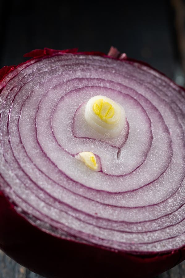 Macro Photo of a Sliced Red Onion. Sweet Red Onion Stock Image - Image ...