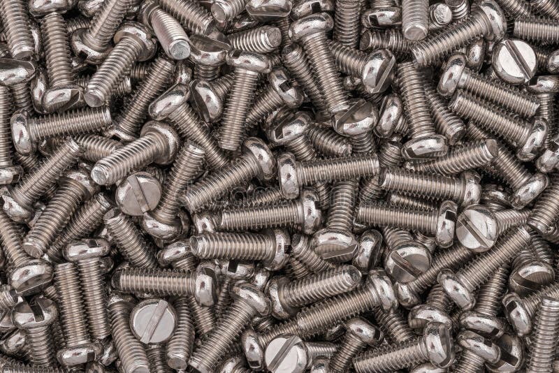 Stainless Steel Phillips Flat Head Screws. Macro Photo High Resolution ...