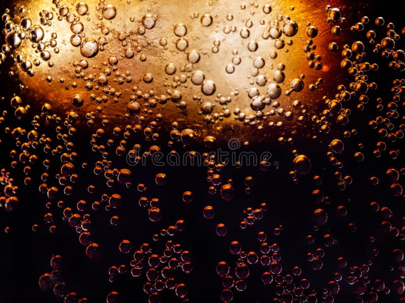 Macro Photo of the Texture of Bubbles in a Glass of Refreshing Cold ...