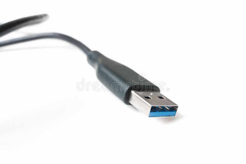 Macro Photo of USB Cable Isolated on White Stock Photo - Image of ...