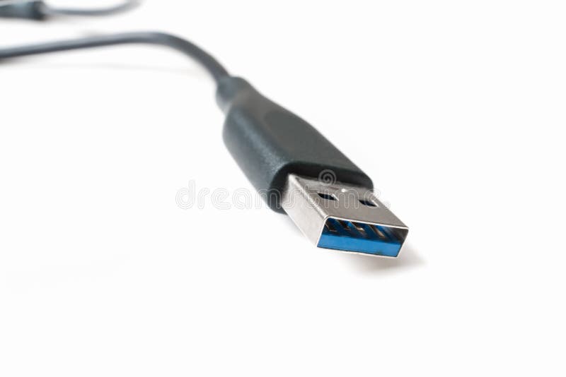 Macro Photo of USB Cable Isolated on White Stock Image - Image of ...