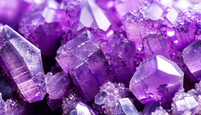 Macro Photo of Violet Crystals with Glass Texture Stock Photo - Image ...