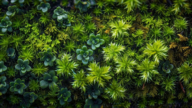 A Macro Photograph of an Abstract Moss Pattern Highlighting the Intricate Details and Textures ...