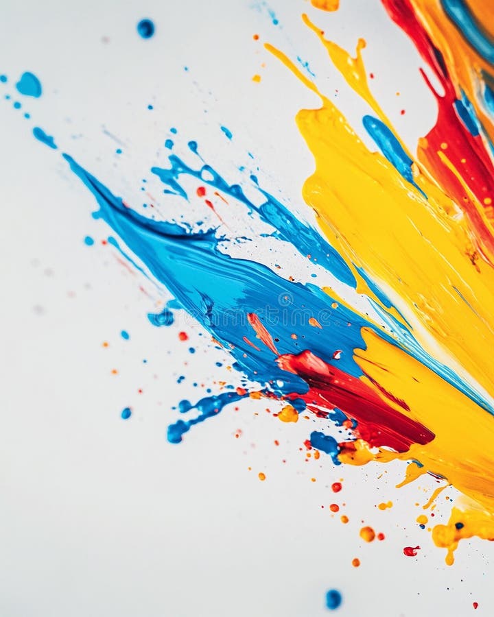 Abstract Macro Photography of Vibrant Multi-colored Paint Splashes and ...