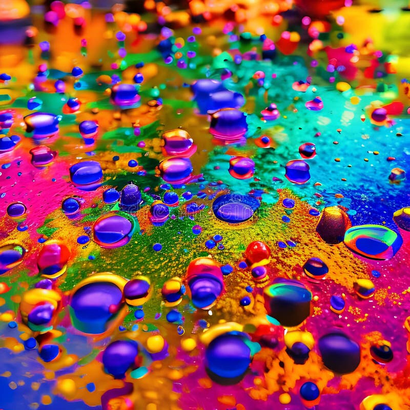 A Macro Photograph of Colorful Ink Drops Blending and Diffusing in ...
