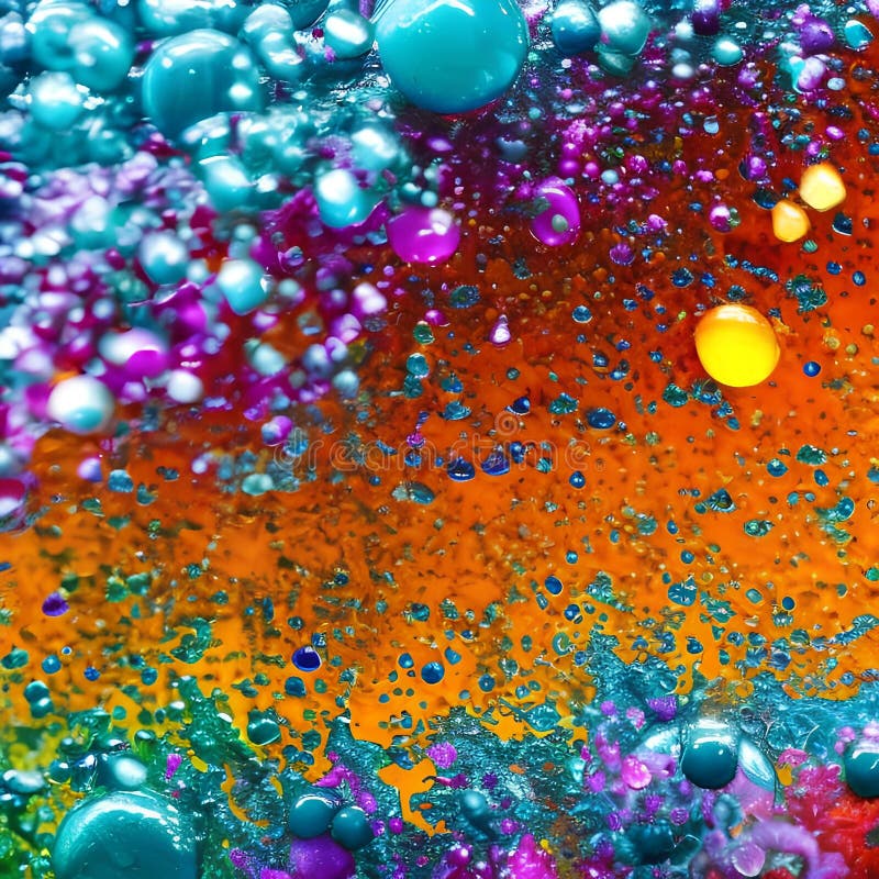A Macro Photograph of Colorful Ink Drops Blending and Diffusing in ...