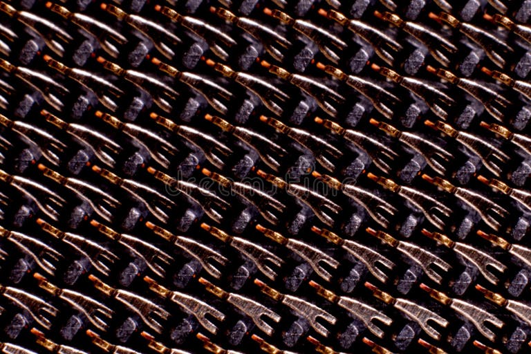 Macro Close-Up of CPU Socket Pins in Repeating Pattern Stock Image ...