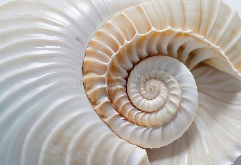 A Macro Photograph of a Halved White Sea Shell Stock Illustration ...