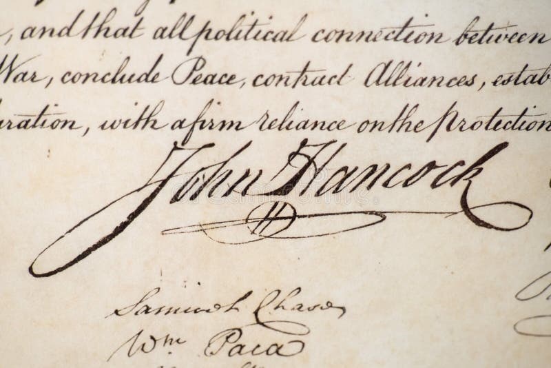 John Hancock Signature stock image. Image of legal, revolution - 13444841