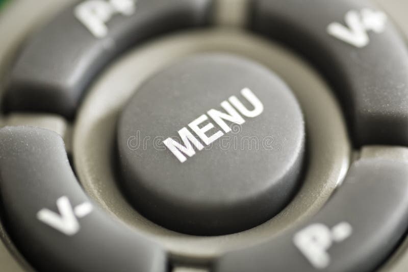 Macro Photograph Of Remote Control S MENU Button Stock Image - Image of ...