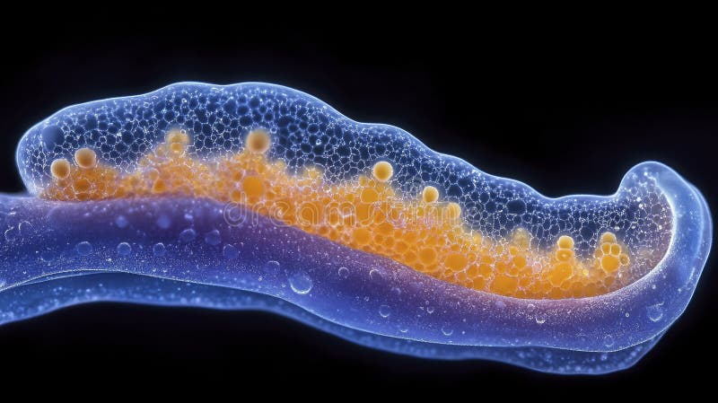 Microscopic Planarian Flatworm: Intricate Cellular Structure with ...