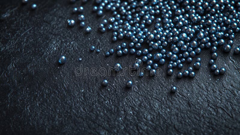 Macro: Scattered Small Blue Metallic Spheres in Constellation-like ...