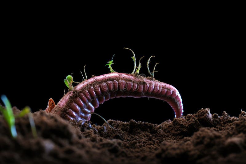 Macro Photographs of Earthworms in Soil Stock Illustration ...