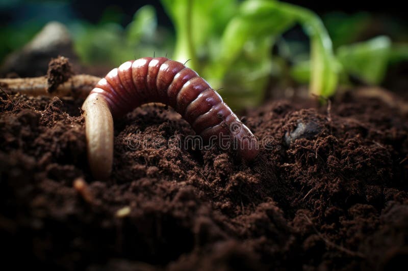 Macro Photographs of Earthworms in Soil Stock Illustration ...