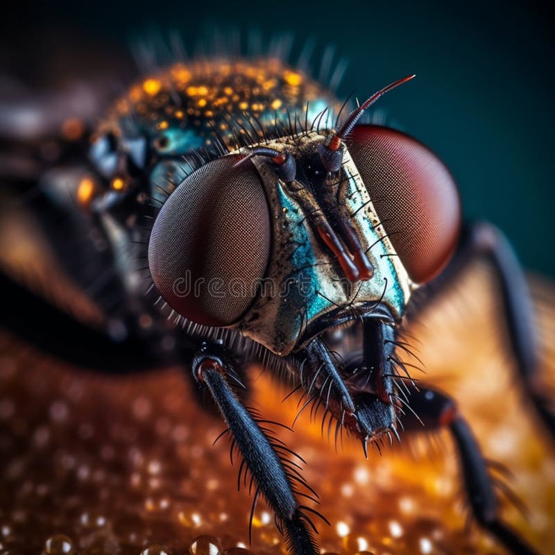 Macro Photography of Blowfly Isolated .generative AI Stock Illustration ...