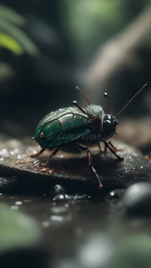 Macro Photography of the Bug, AI Generative Stock Illustration ...