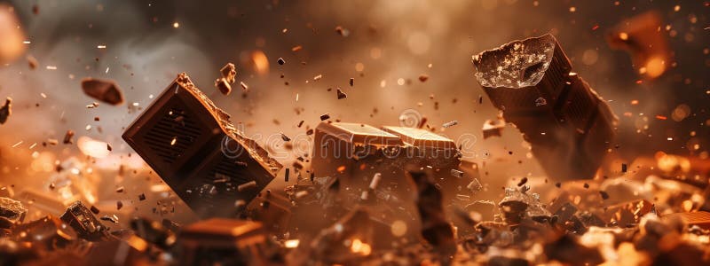 Macro Photography Captures a Chocolate Bar Exploding in Flames Stock ...