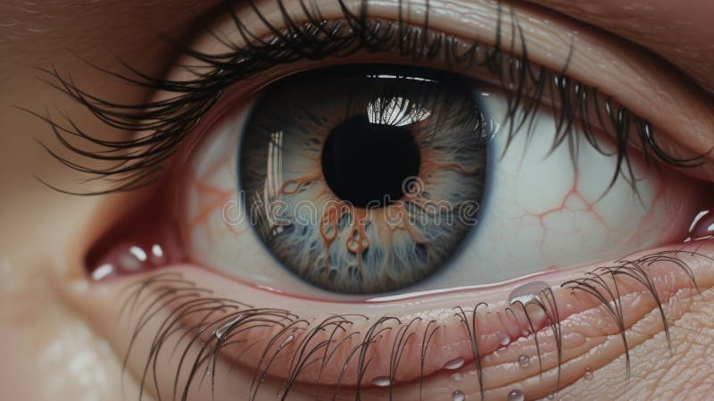 Close-Up of Human Eye with Intricate Iris Details Stock Illustration ...