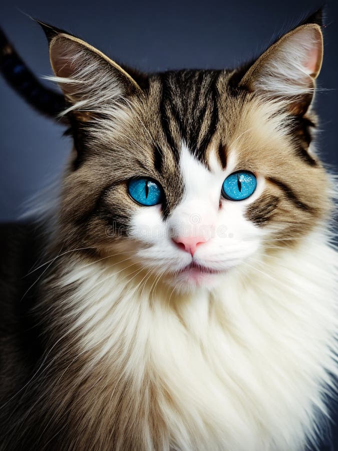 Macro Photography of a Cat with Blue Eyes Stock Image - Image of feline ...