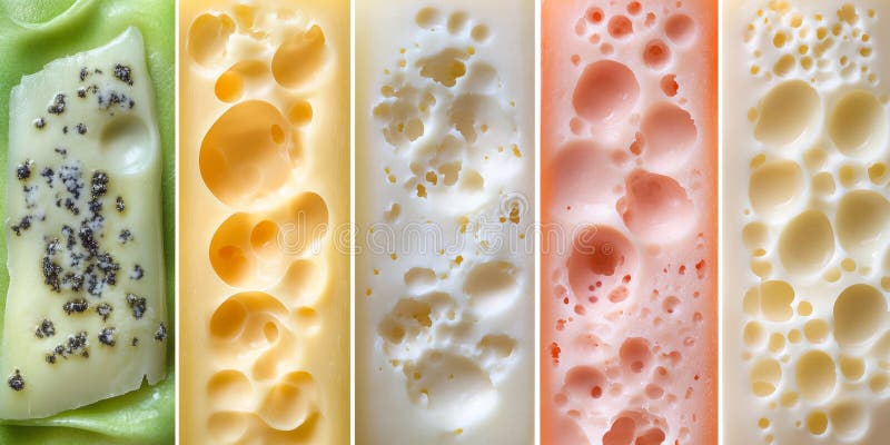 Macro Photography of Cheese Textures Different Cheese Varieties ...
