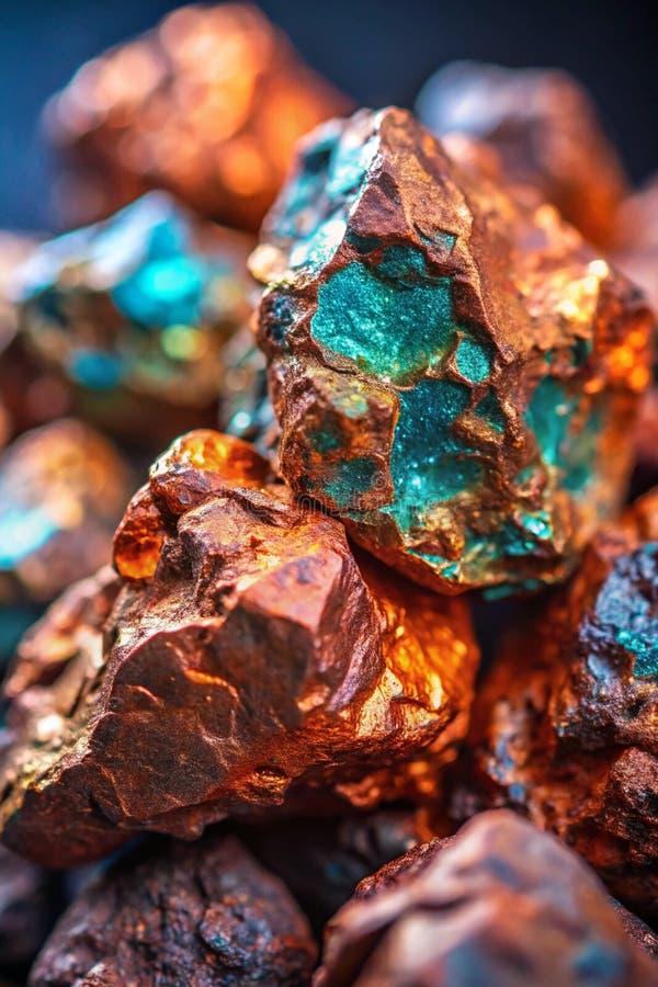 Macro Photography of Copper Ore for Ore Extraction Stock Illustration ...