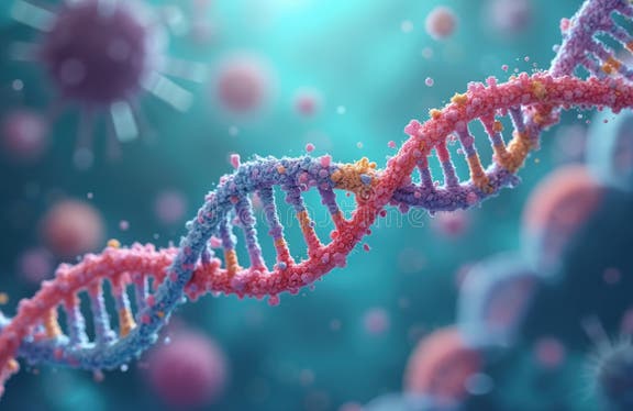 Macro Photography of DNA Molecule Structure. Genetic Cell Mutation ...