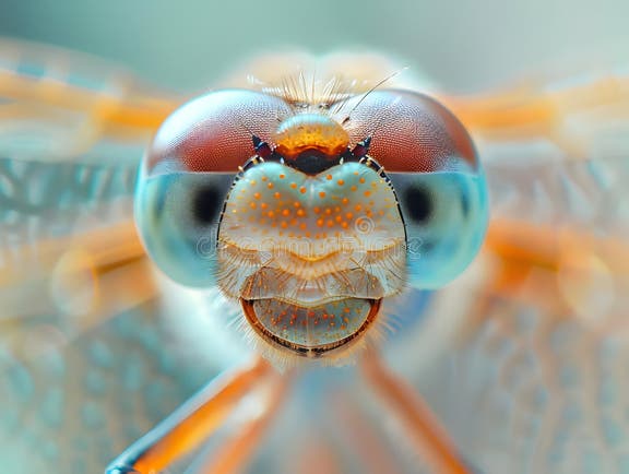 Macro Photography of a Dragonfly S Face Stock Illustration ...