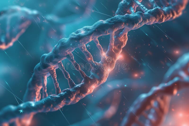 Macro Photography of Electric Blue DNA Strand in Underwater Environment ...