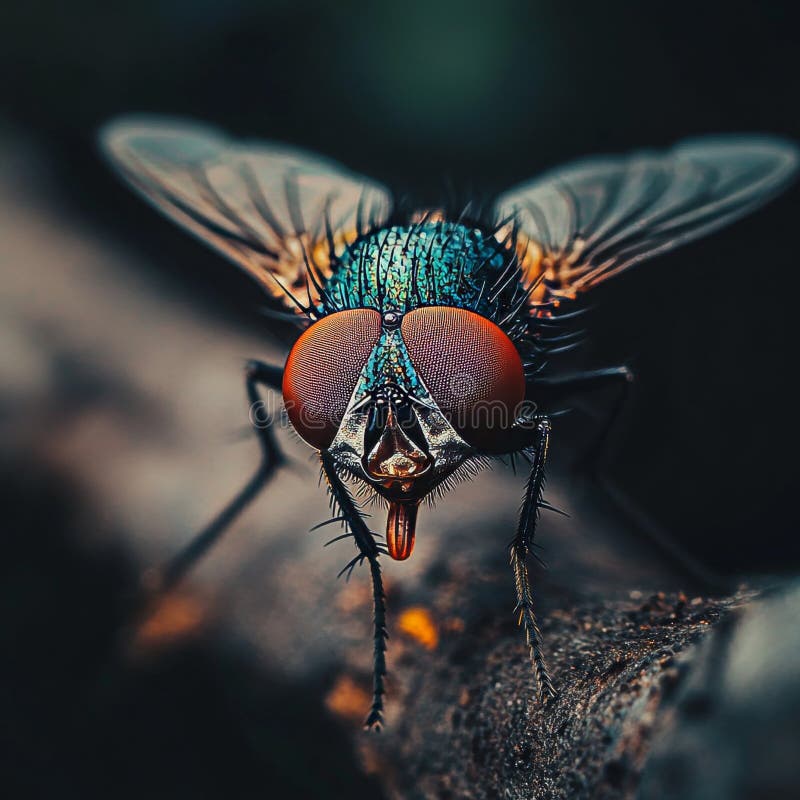 Macro Photography of a Fly with Sharp Focus on Its Compound Eyes and ...