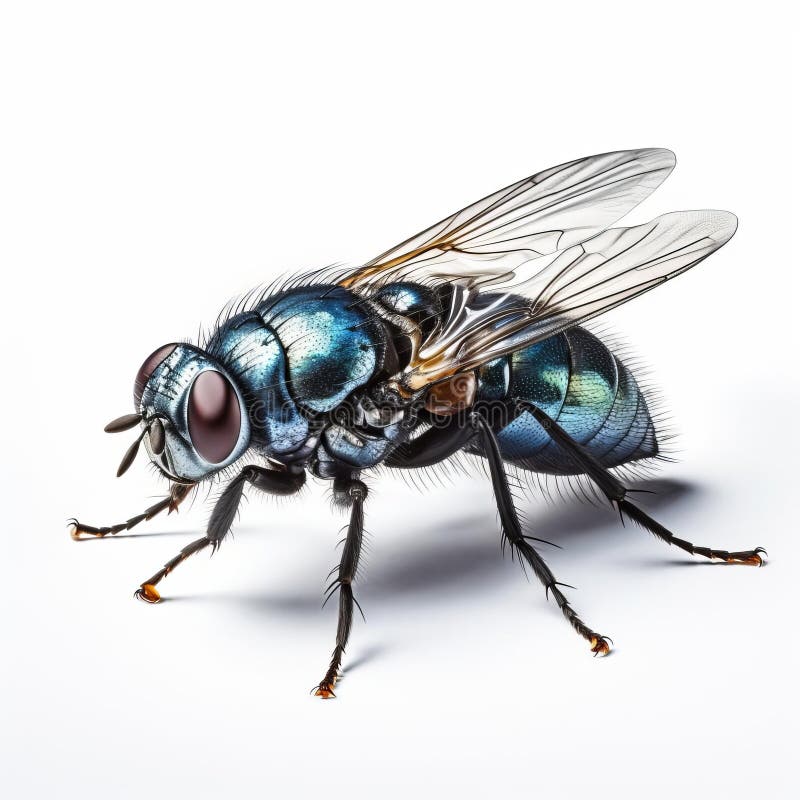 Macro Photography of a Fly with Shiny Bumpy Texture Details Stock ...