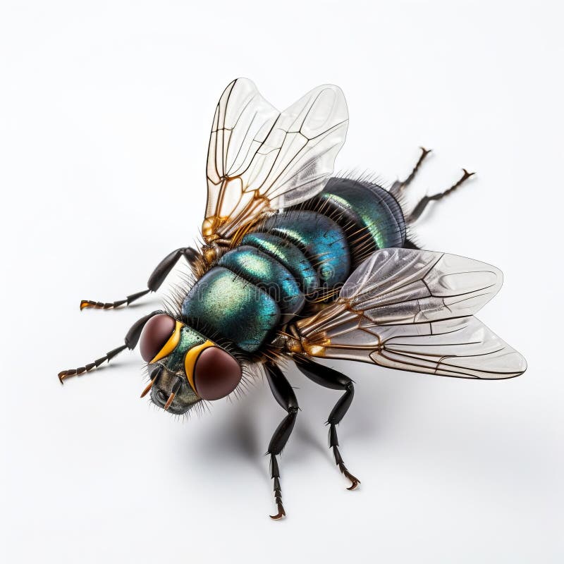 Macro Photography of a Fly with Shiny Bumpy Texture Stock Illustration ...