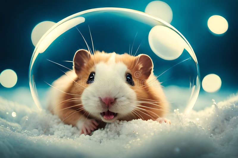 Cute Hamster Inside a Crystallize Bubble Stock Illustration ...