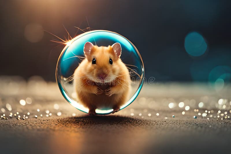 Cute Hamster Inside a Crystallize Bubble Stock Illustration ...
