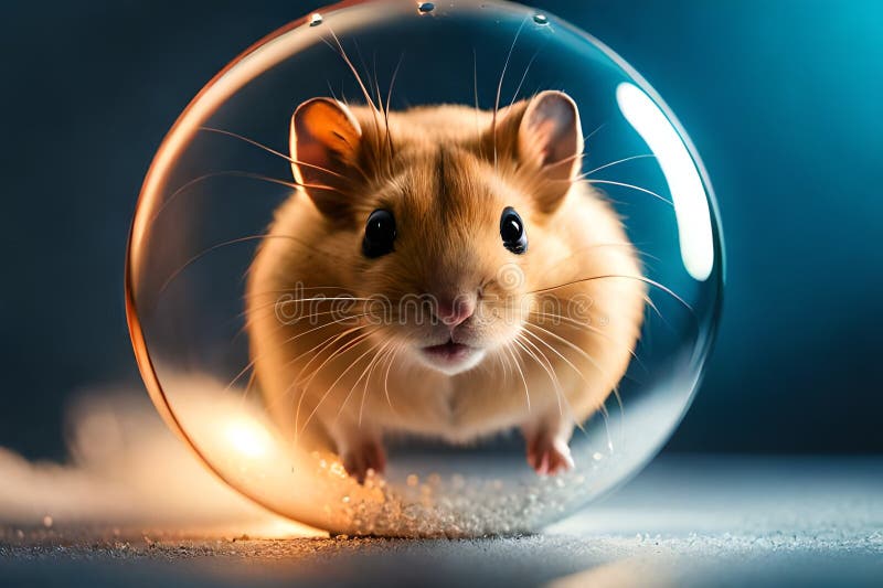 Cute Hamster Inside a Crystallize Bubble Stock Illustration ...