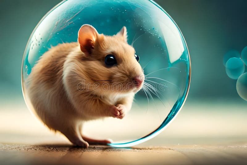 Cute Hamster Inside a Crystallize Bubble Stock Illustration ...