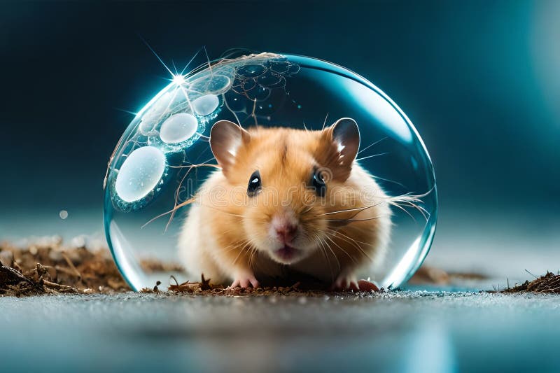 Cute Hamster Inside a Crystallize Bubble Stock Illustration ...