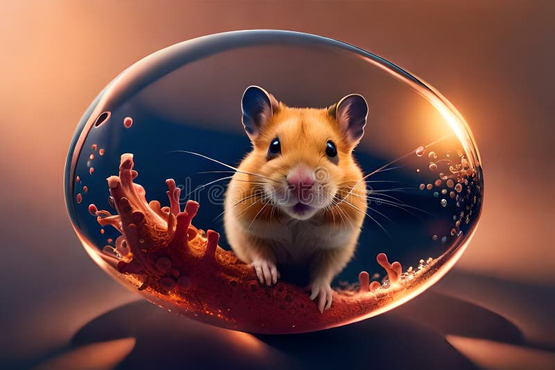 Cute Hamster Inside a Crystallize Bubble Stock Image - Image of inside ...