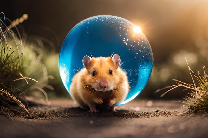Cute Hamster Inside a Crystallize Bubble Stock Illustration ...