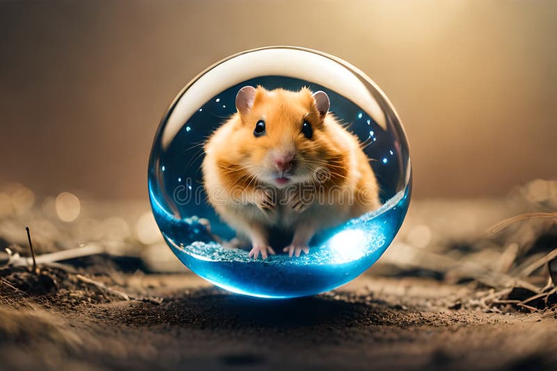 Cute Hamster Inside a Crystallize Bubble Stock Illustration ...
