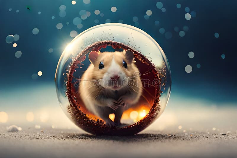 Cute Hamster Inside a Crystallize Bubble Stock Illustration ...