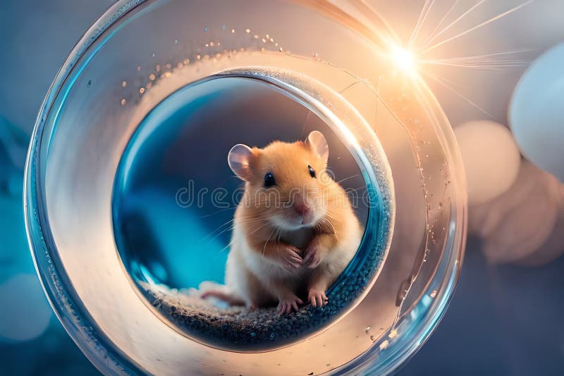 Cute Hamster Inside a Crystallize Bubble Stock Illustration ...