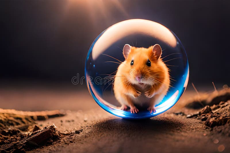 Cute Hamster Inside a Crystallize Bubble Stock Illustration ...