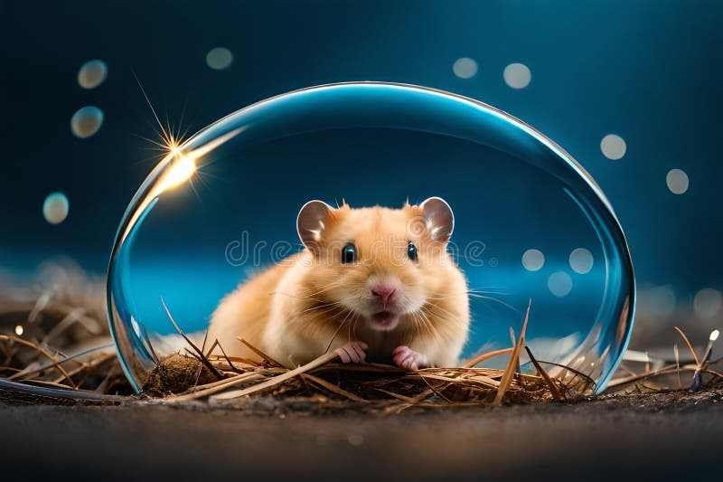 Cute Hamster Inside a Crystallize Bubble Stock Illustration ...