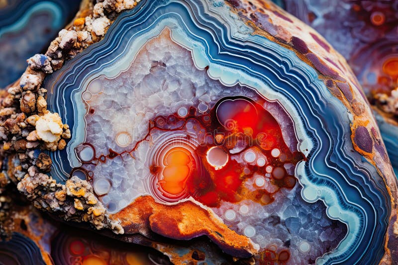 Macro Photography of Intricate Patterns in a Slice of Agate Stock Photo ...