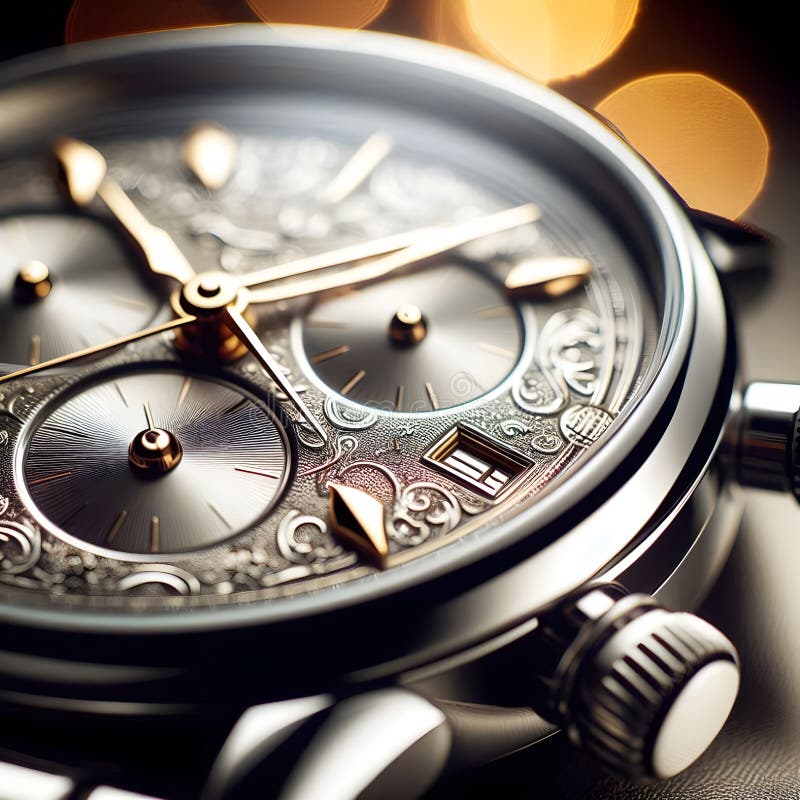 A Macro Photography of a Luxury Watch with the Intricate Details of the ...
