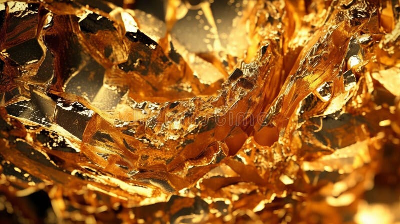 Macro Photography of Precious Gold Texture. Generative AI. Stock ...